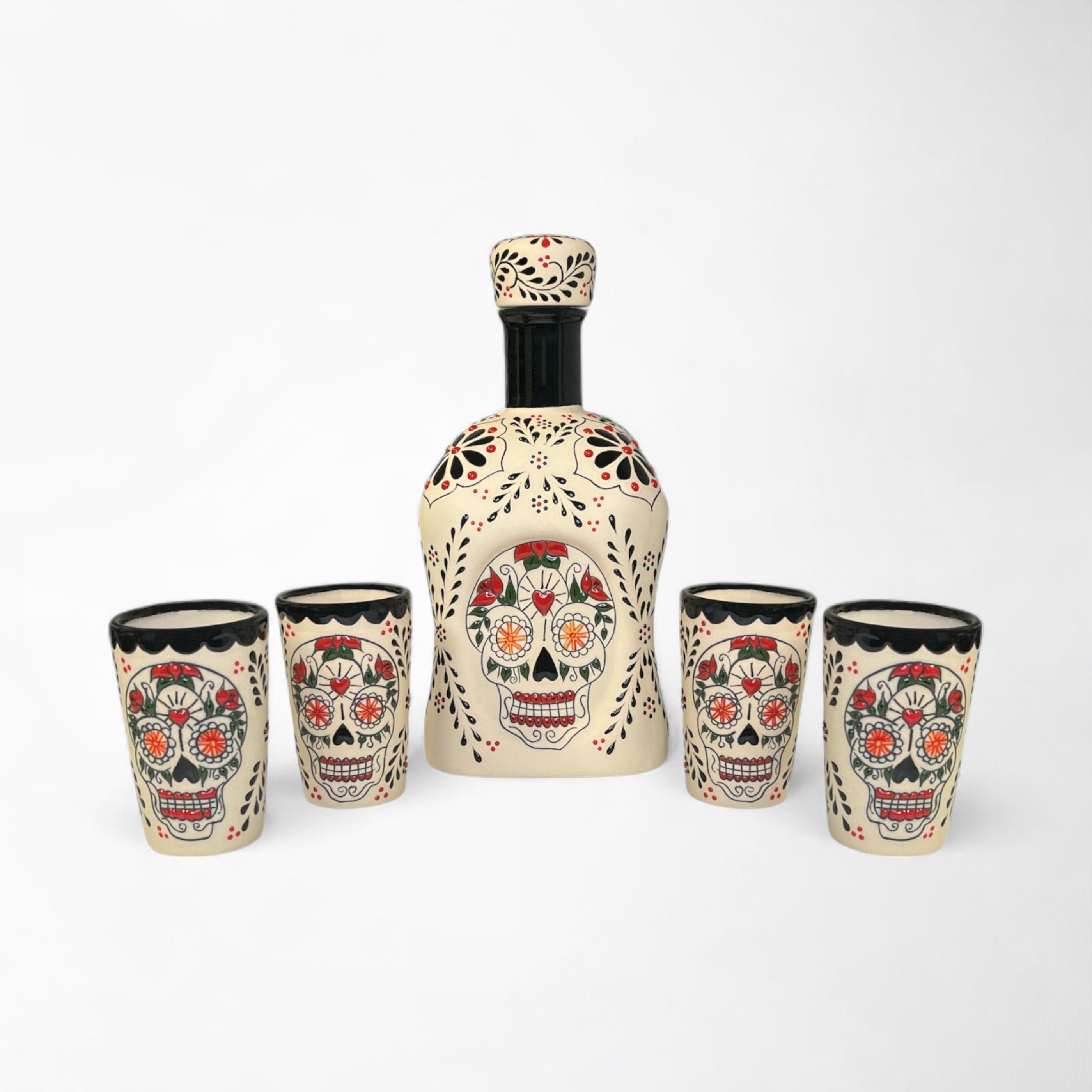 Handcrafted Tequila Decanter Set with Shot Glasses Gift Set Skull ...