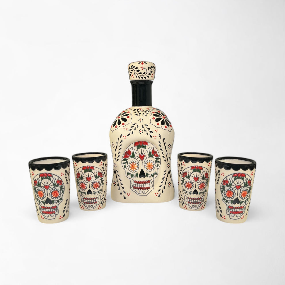 Handcrafted Tequila Decanter Set with Shot Glasses Gift Set Skull ...